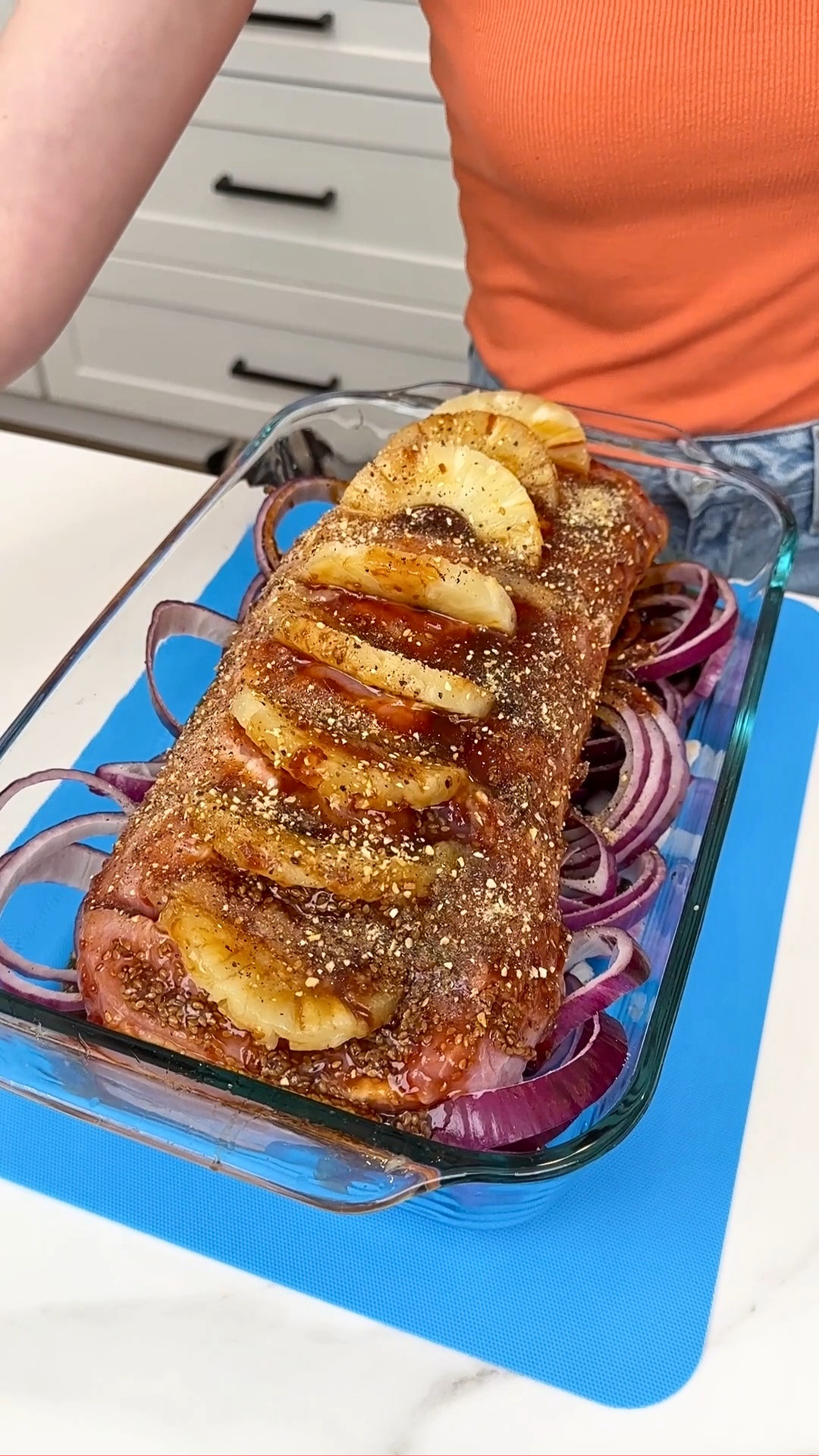 Teriyaki pork loin with pineapple