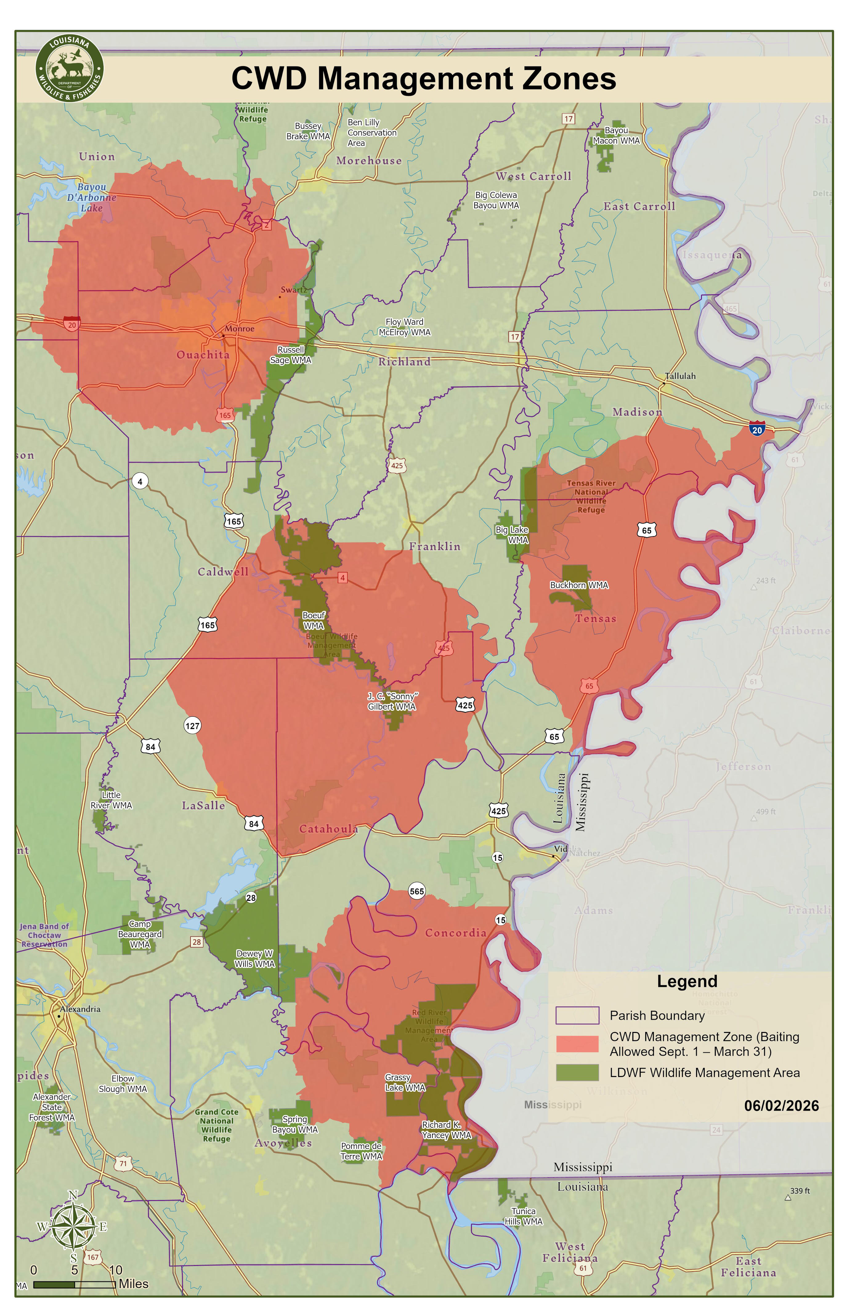 New chronic wasting disease management zones approved by LDWF