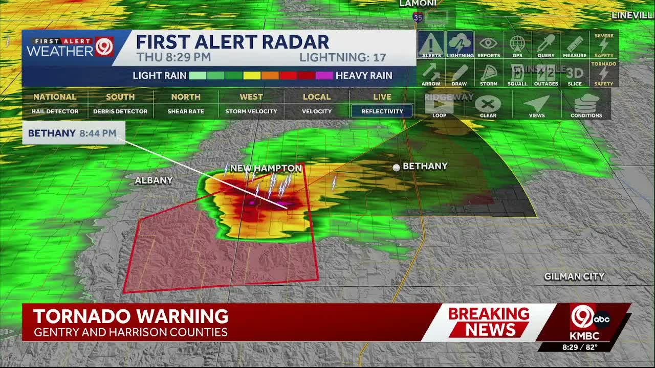 Live tornado warning issued in KMBC viewing area
