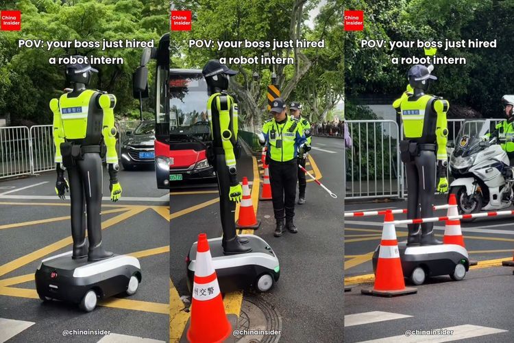 China turunkan robot polantas ke jalan, bisa atur lalu lintas dan tegur ...