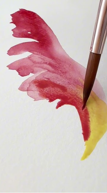 Relaxing watercolor flower painting