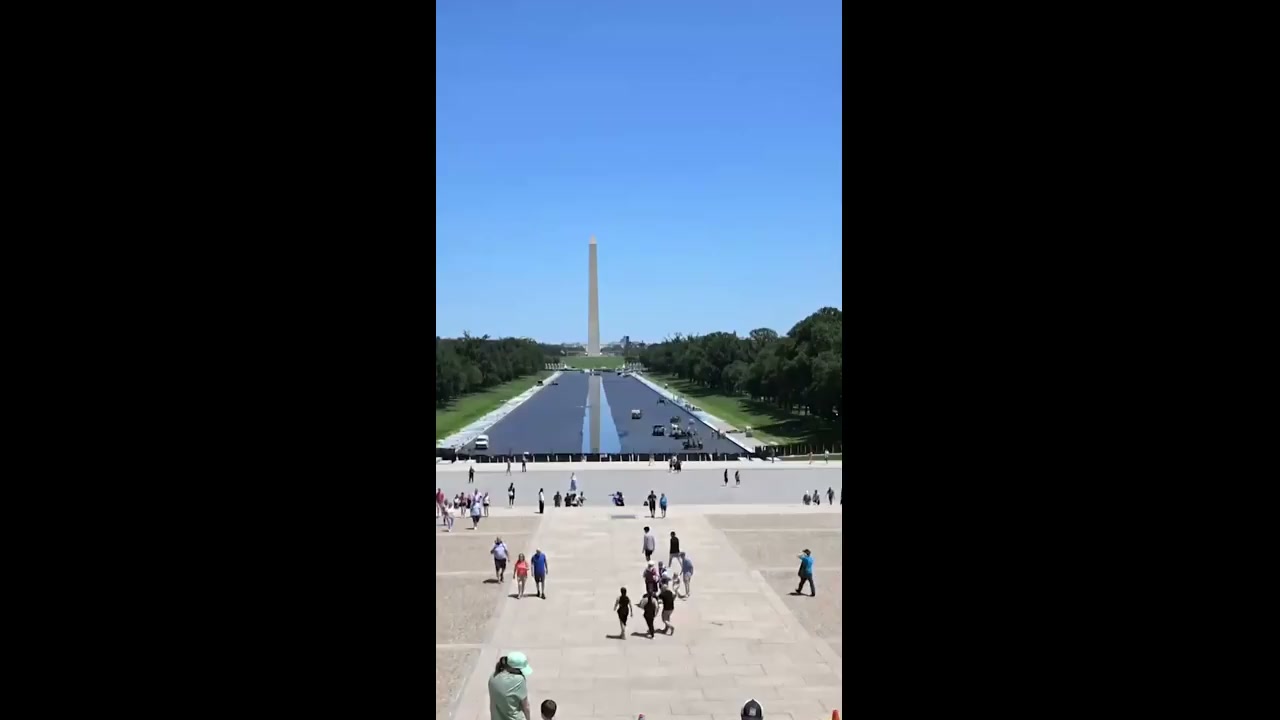 Reflecting pool refilled for first time after renovations
