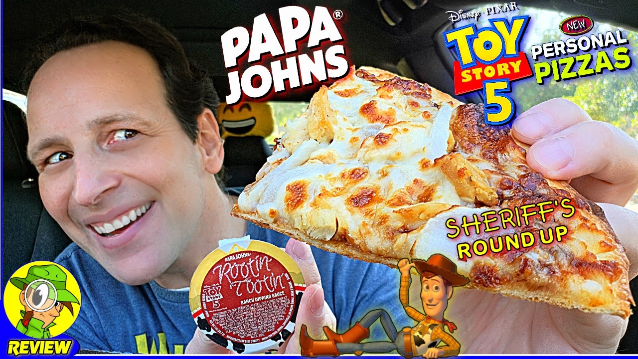Papa Johns Sheriff’s Round Up pizza review Toy Story 5 edition