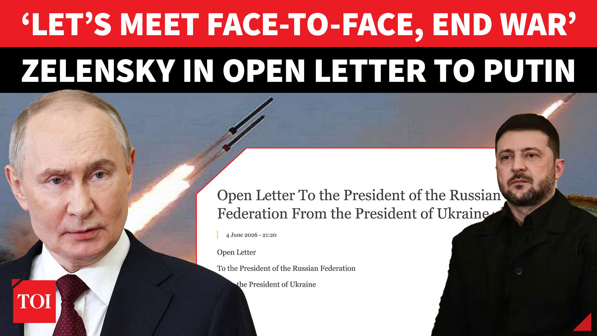 Zelensky invites Putin to meet face-to-face in open letter, Trump says ...