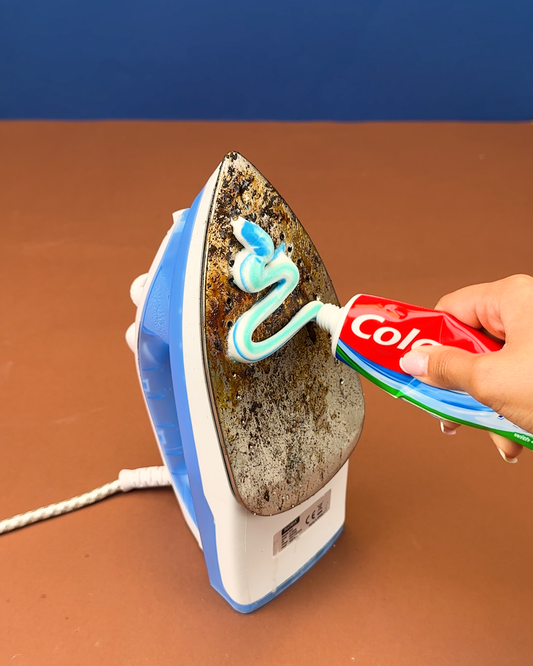 Iron cleaning hack using toothpaste