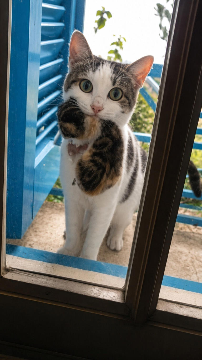 Una gatta randagia sceglie di fidarsi e porta il cucciolo da chi l’ha ...