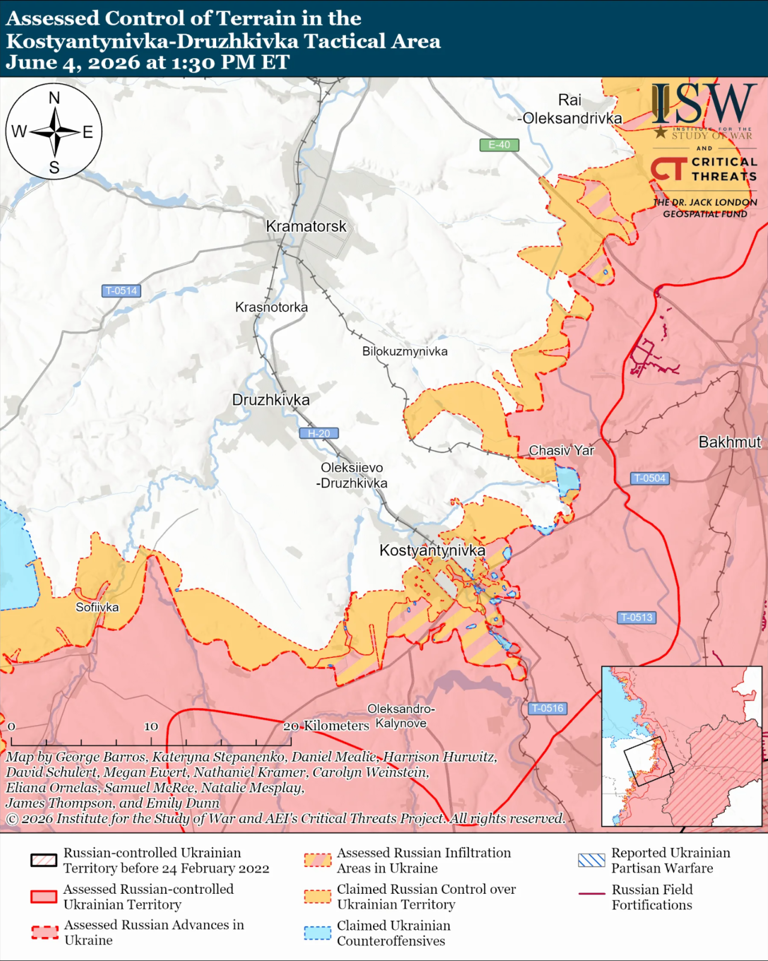 ISW refutes Russian claims of trapping Ukrainian forces in Kostyantynivka