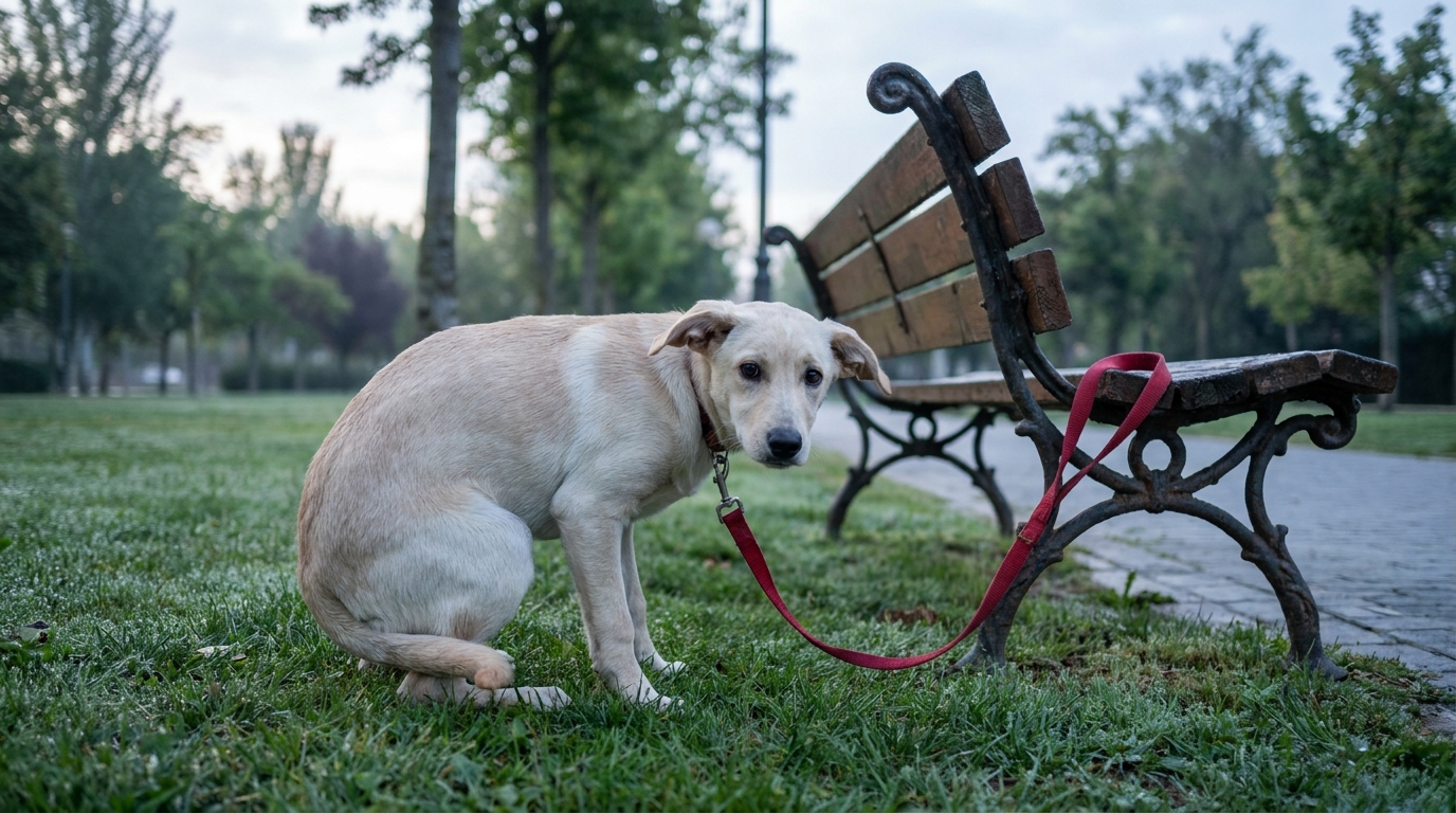 Chien retrouvé attaché à un banc dans un parc : l'excuse de sa ...