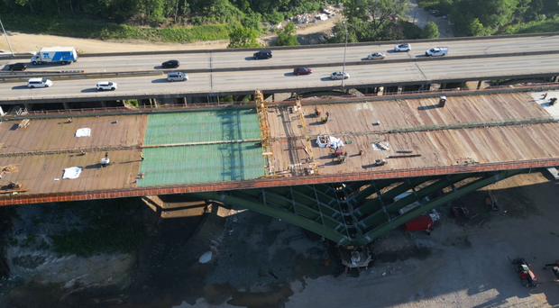 PennDOT crews to pour final concrete for new Commercial Street Bridge ...
