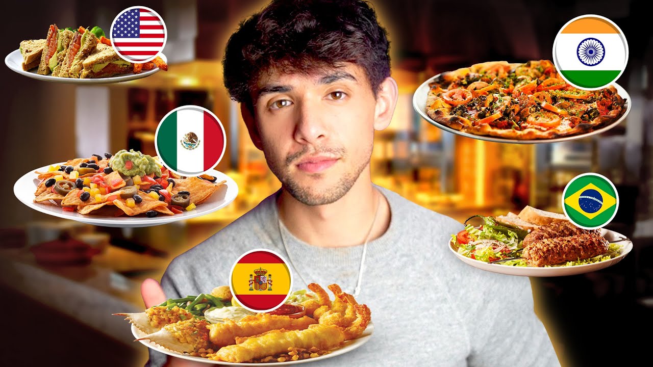 Trying different countries' national dishes