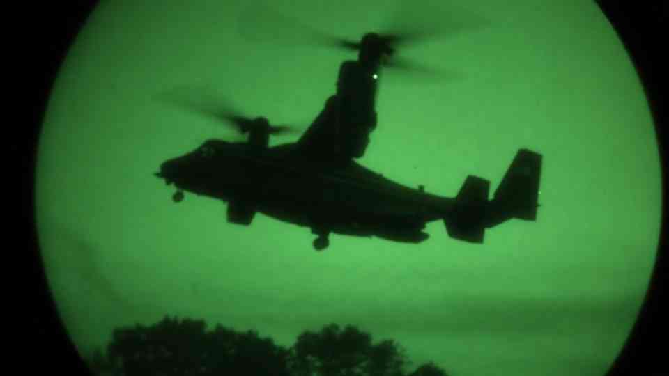 Night insert via MV-22 Osprey with US Marines of 2d Marine Division