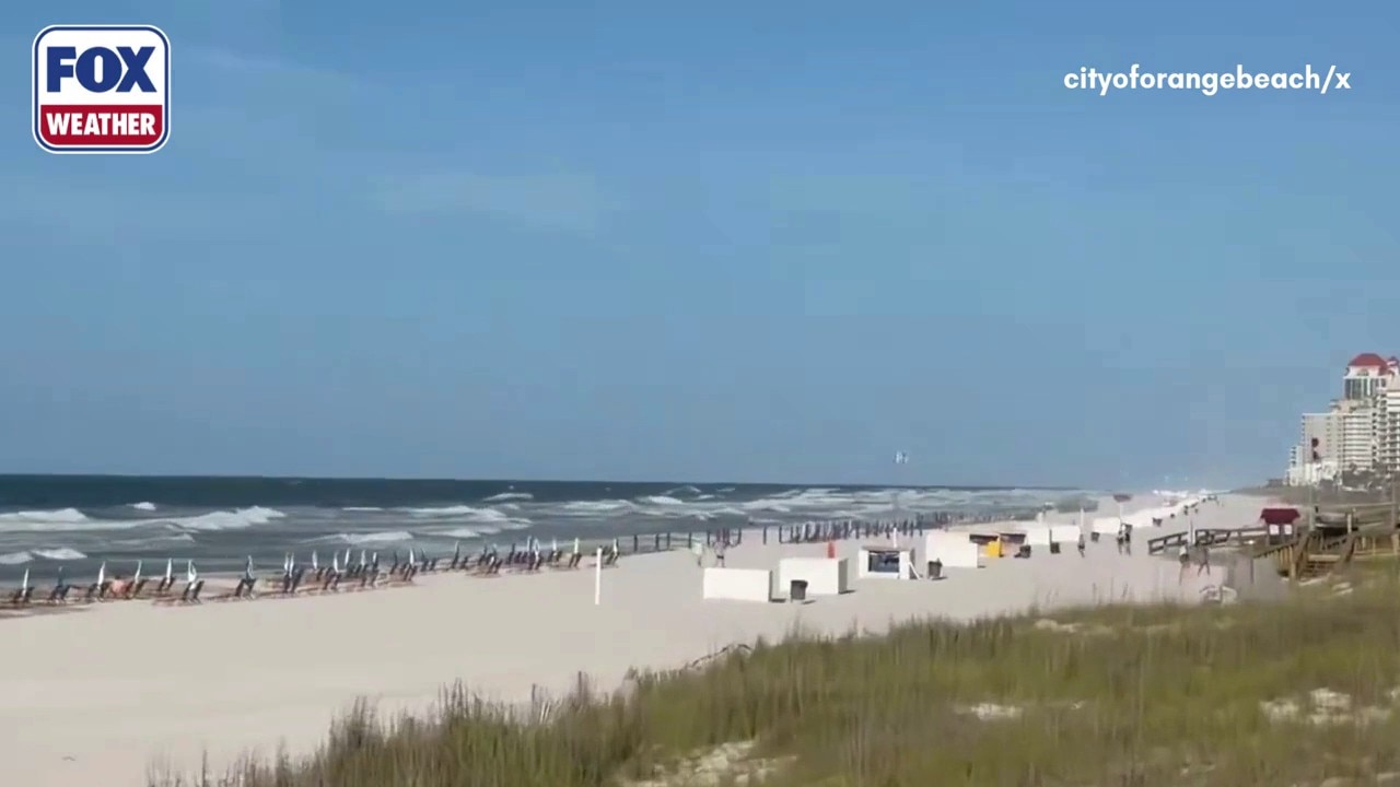 Watch: Orange Beach in Alabama closed to swimming amid life-threatening ...
