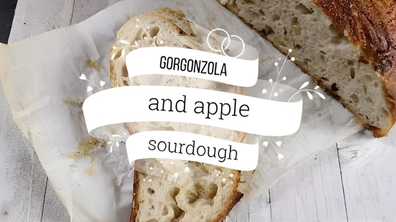 Sweet and savory gorgonzola apple sourdough bread recipe