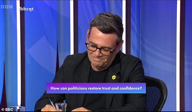 Andy Burnham smiles as Question Time audience member lays into Keir Starmer