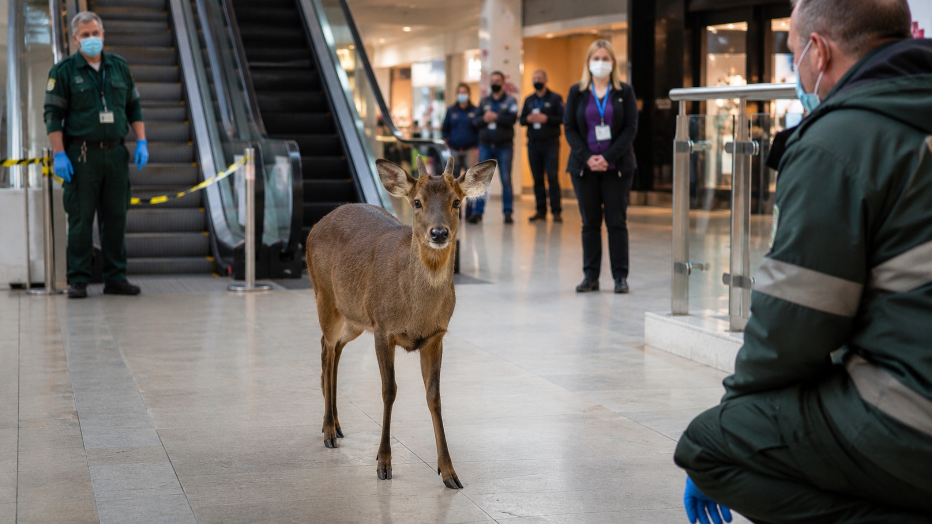 How a tiny deer ended up trapped in a Norwich shopping centre escalator