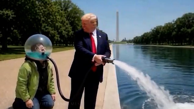 Trump posts troubling AI video of himself filling reflecting pool with ...