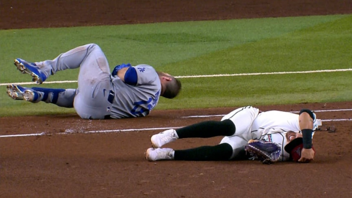 MLB: Chilling collision between Max Muncy and Ildemaro Vargas freezes ...