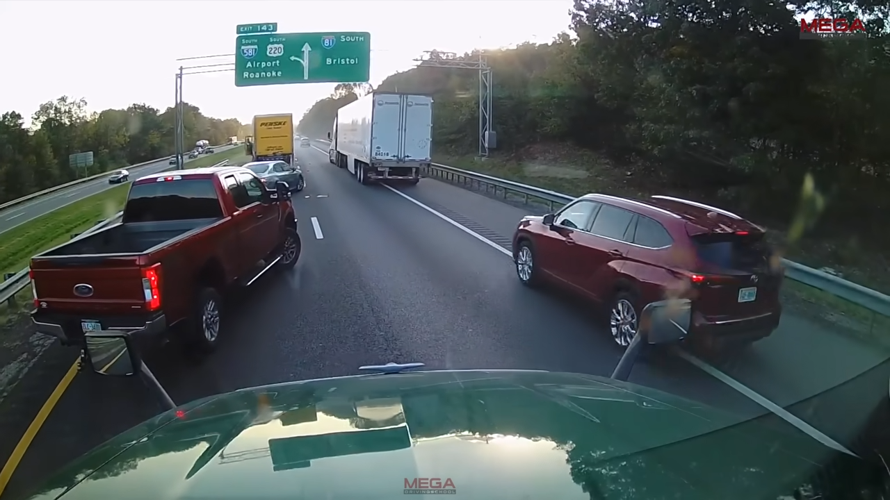 This male Karen blocked the wrong truck… then things got serious