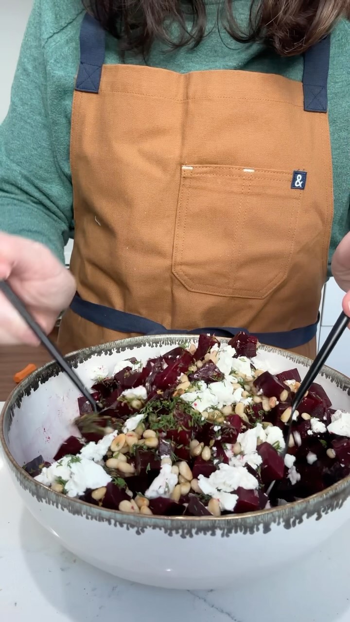 This beet goat cheese salad is almost too beautiful to eat