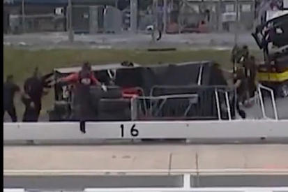 NASCAR crew member honored for saving reporter from runaway pit cart