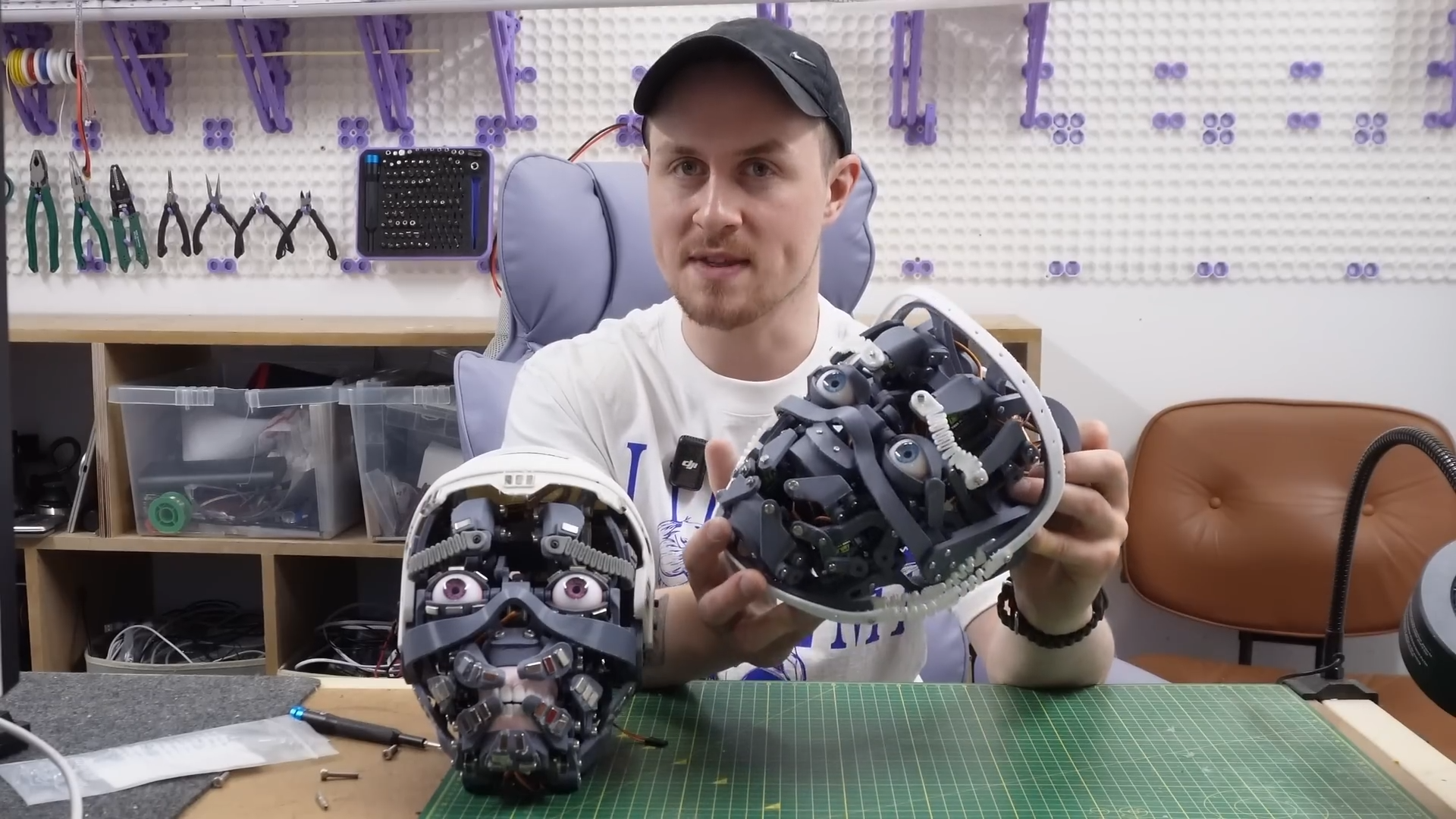 I built a pro version of my open-source animatronic robot head