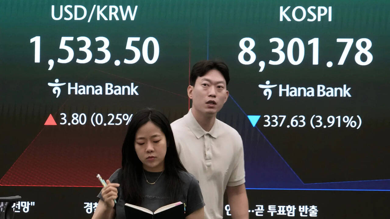 Asian markets decline as South Korea's Kospi drops over 5%