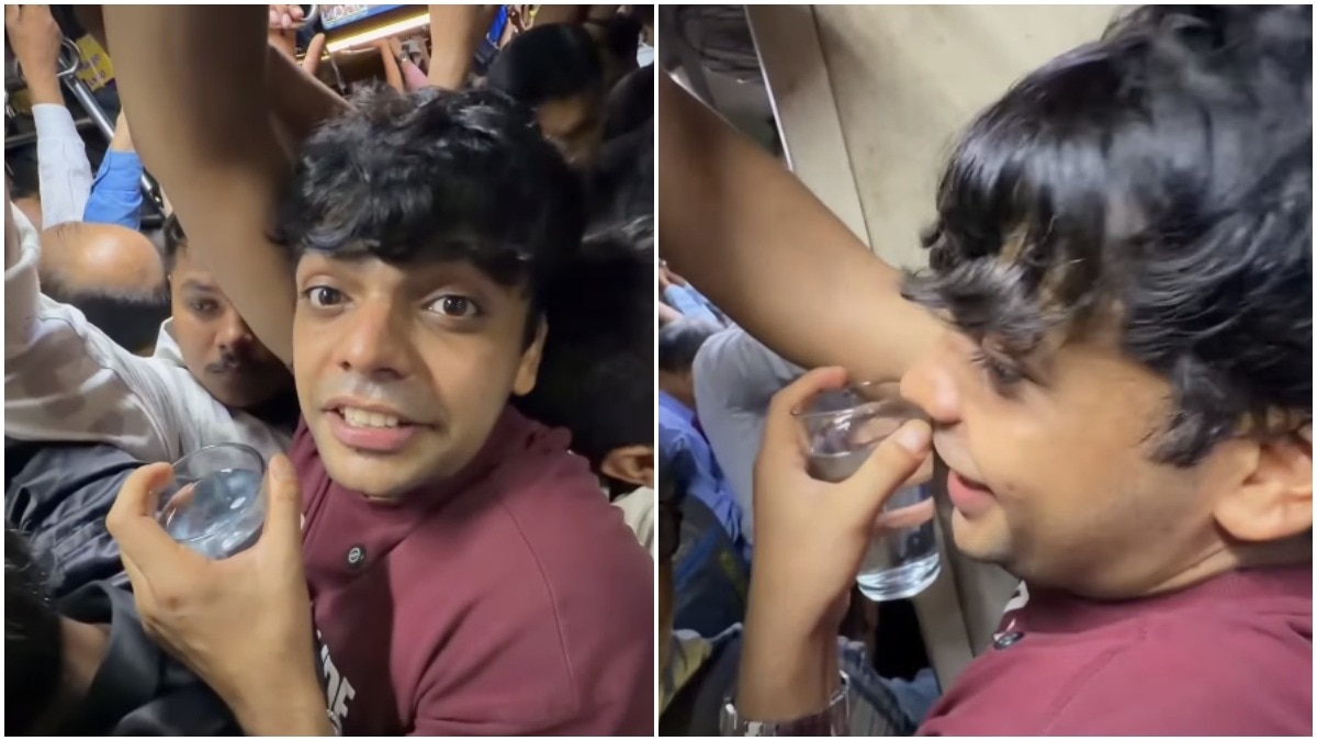 Mumbai man carries glass of water in local train in bizarre challenge ...