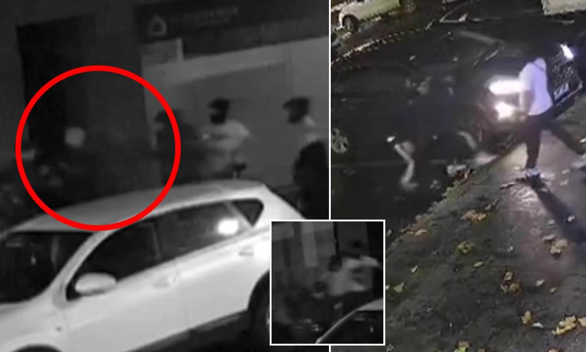 Shocking moment a homeless man is stabbed and left for dead by a gang ...