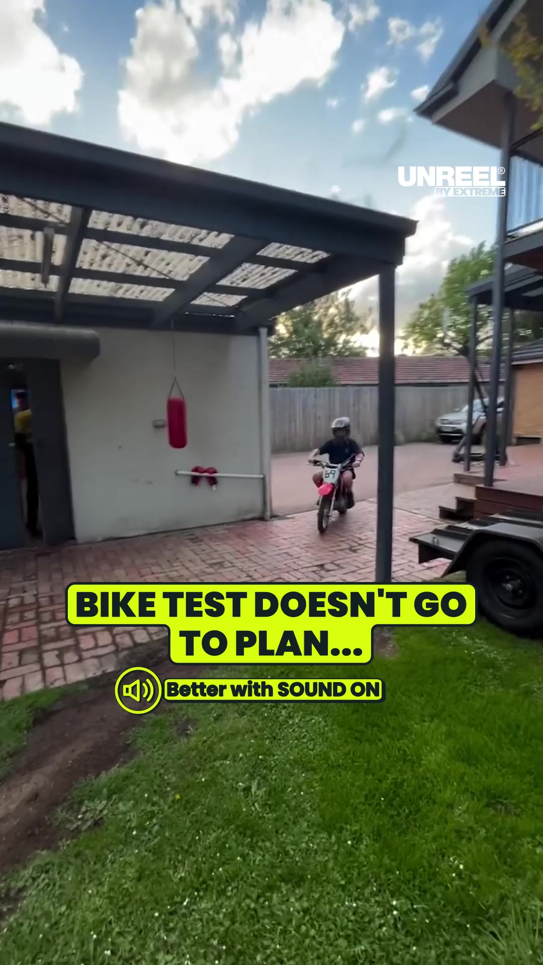 Ollie’s backyard dirt bike crash: Kid vs fence in fast-paced fail!
