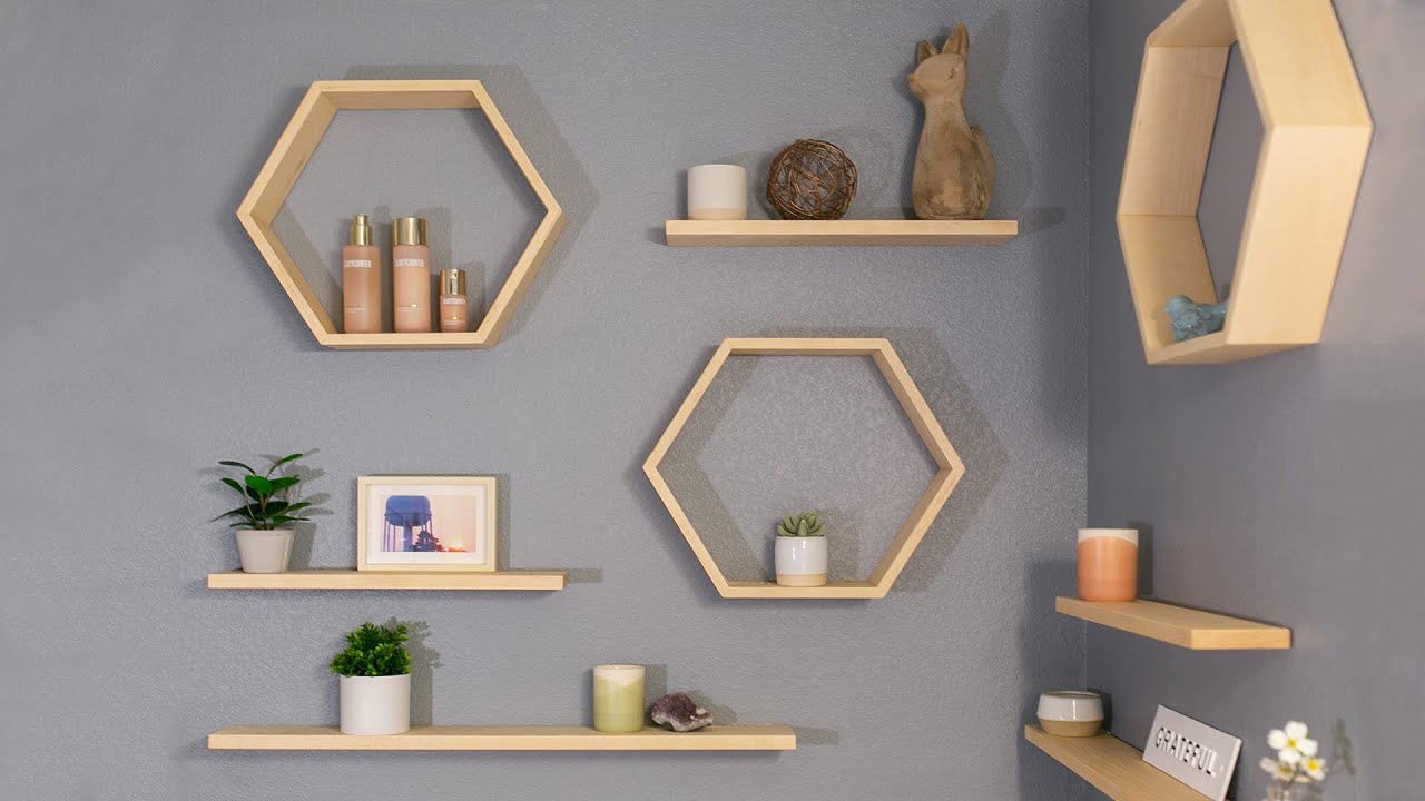 How to build floating hexagon shelves