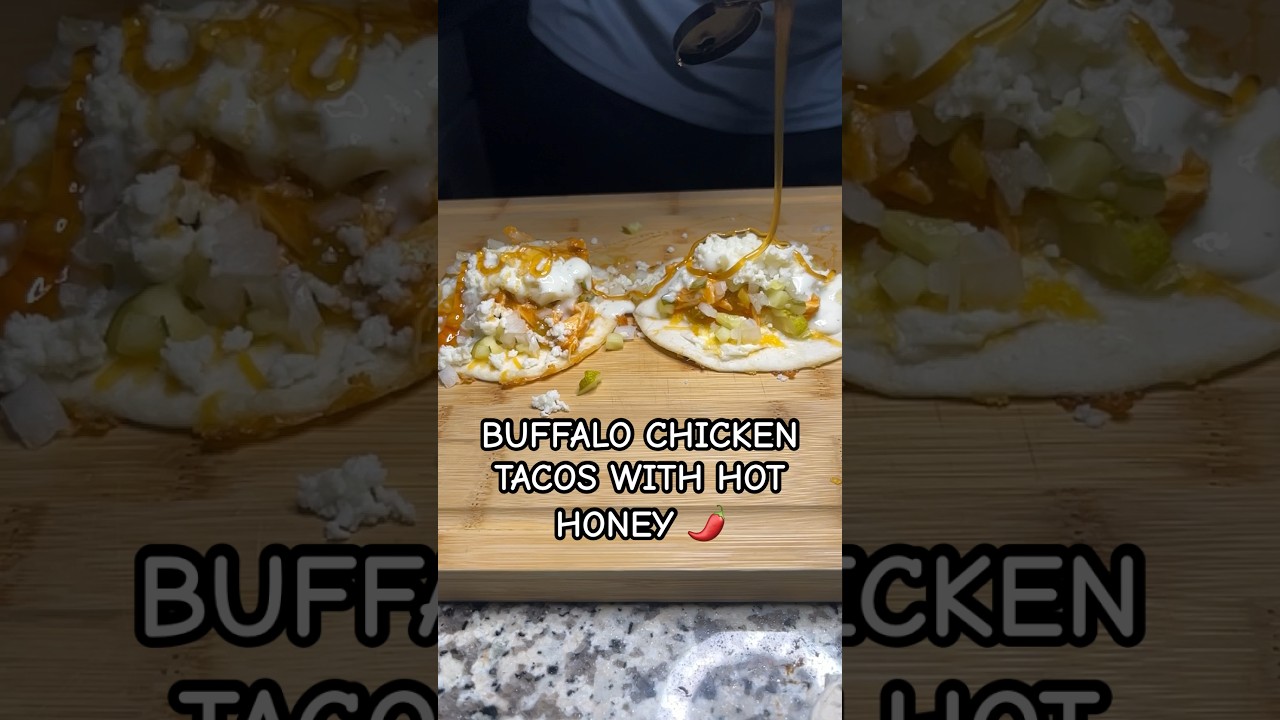 Buffalo chicken tacos with hot honey! Rileys stupid recipes