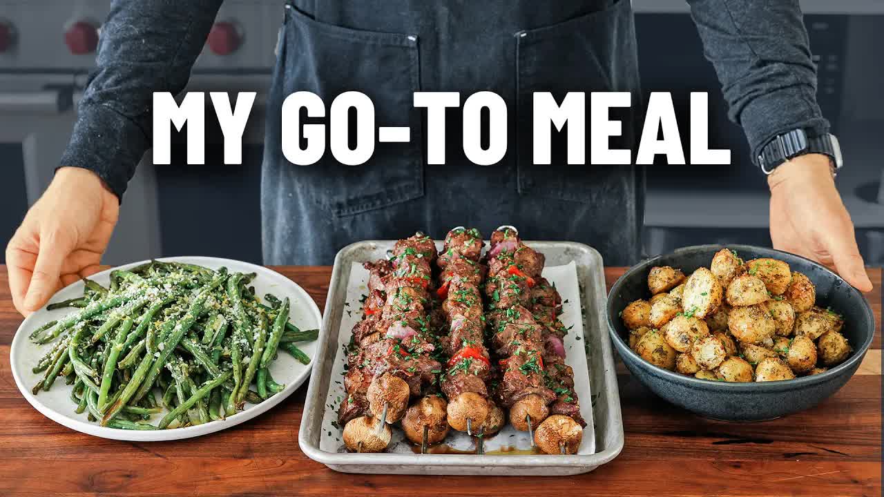 One-hour juicy steak kebabs made easily