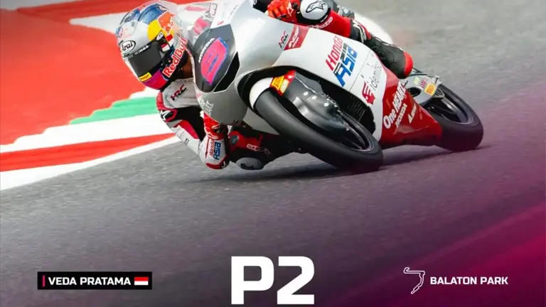 Hasil practice Moto3 Hungaria 2026: Veda Ega Pratama finis P2 dan lolos ...