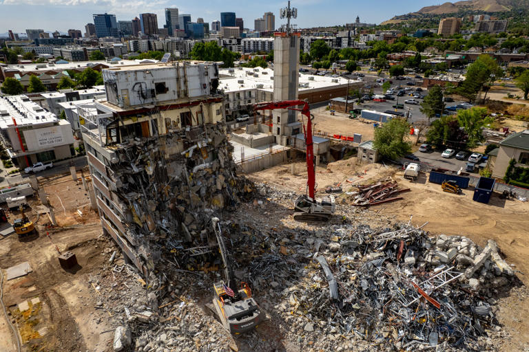 A gaping hole is left behind at one of SLC’s busiest intersections ...