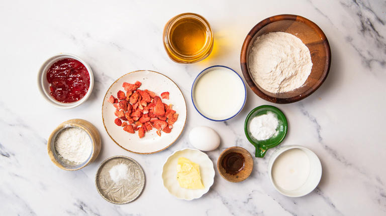 These jam-packed strawberry donuts get an extra flavor boost with a ...