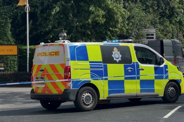 Police cordon in placed along main road in York city centre following crash