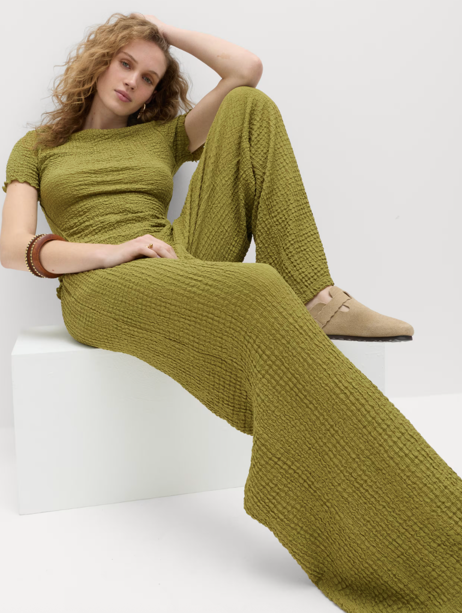 M&S's lime green blouse and trouser set is the easy, comfy way to wear ...