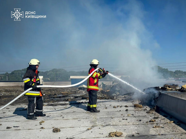 Russian drone strike kills workers at factory near Kyiv