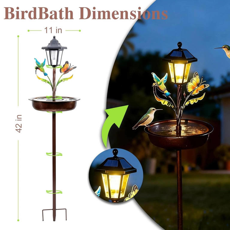 Walmart's $27 bird bath with solar light enhances your garden's ...