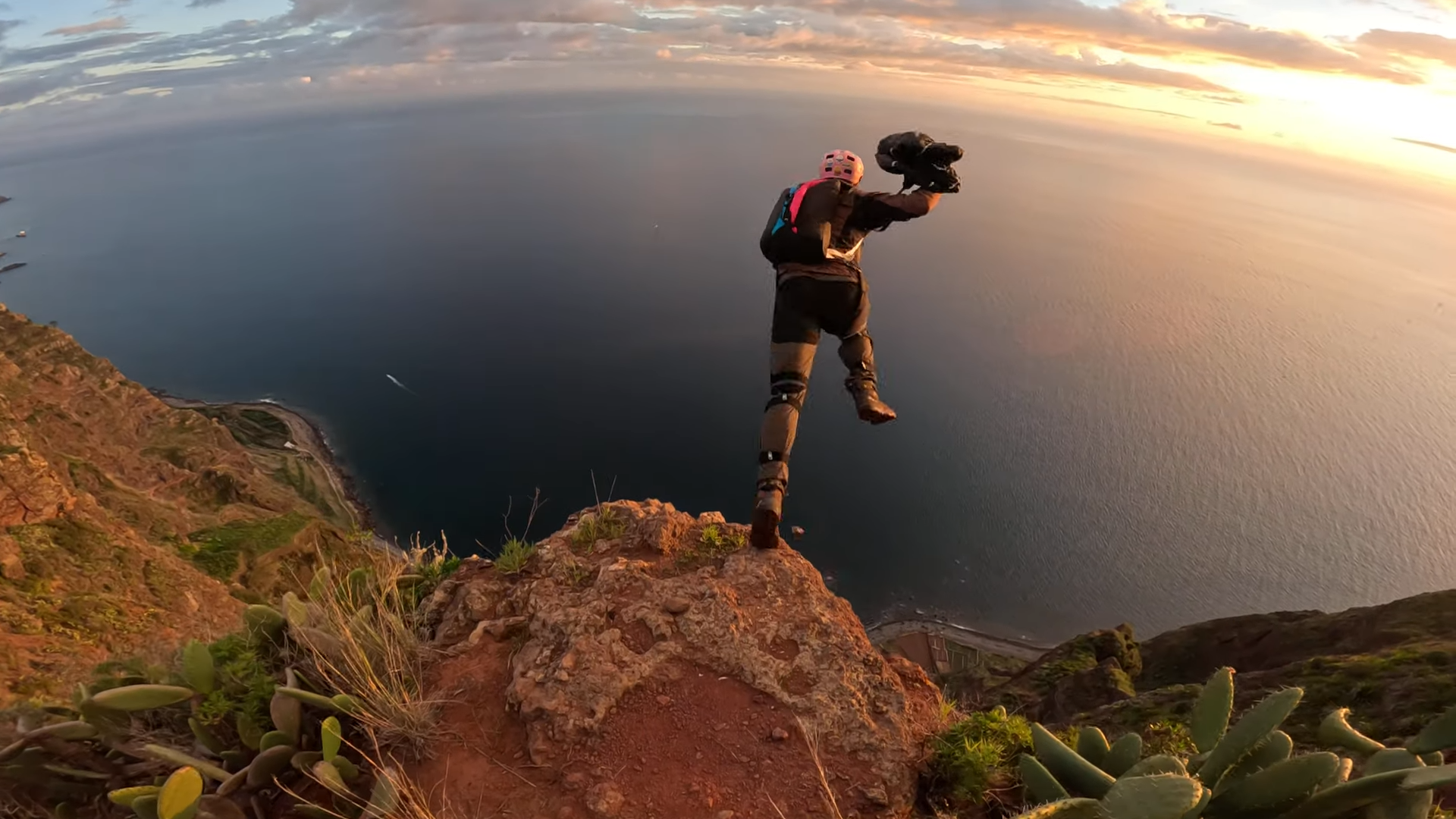 He saw a beautiful sunset - then suddenly jumped off a cliff
