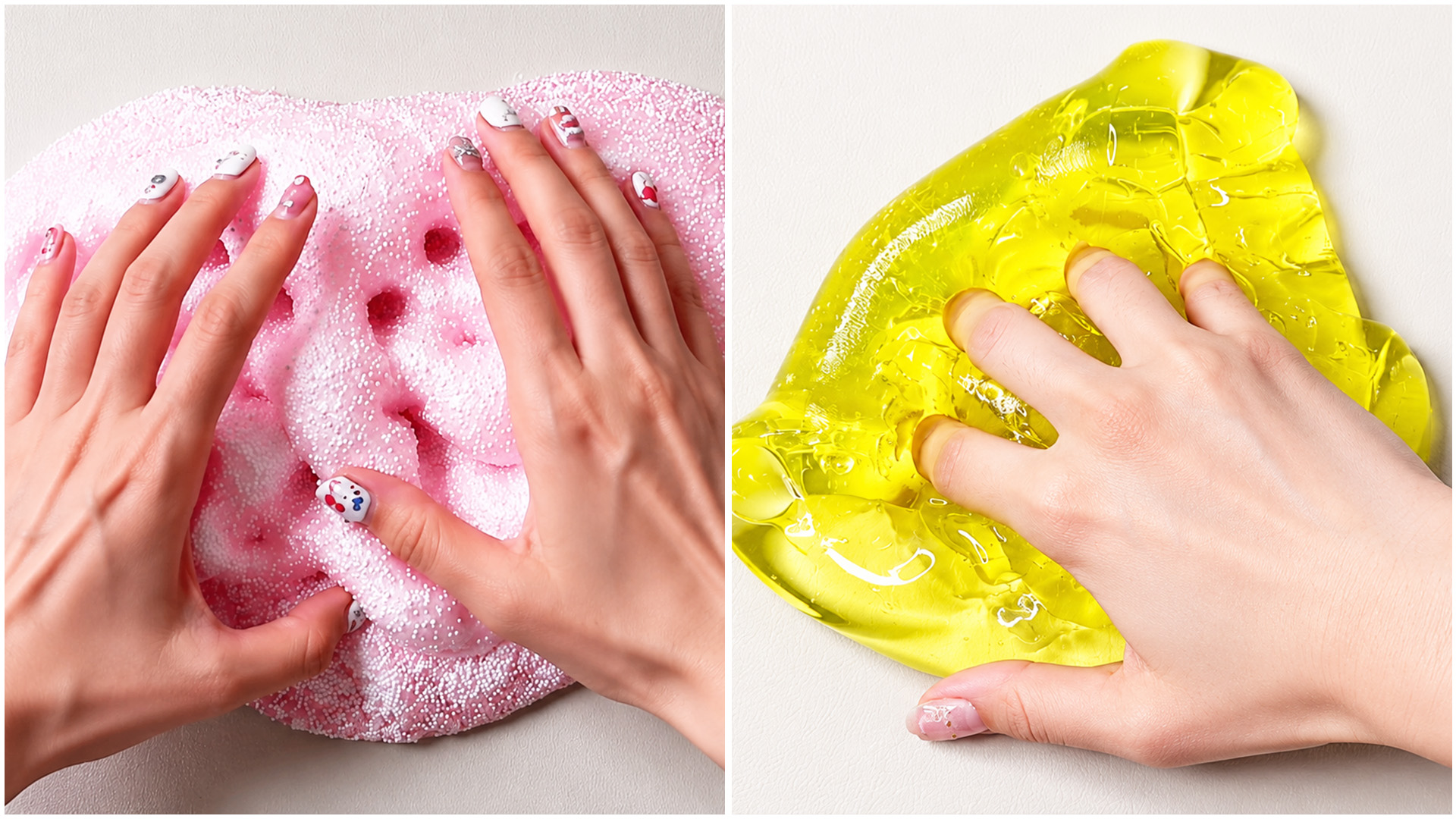 Mezcla de texturas de slime relajante