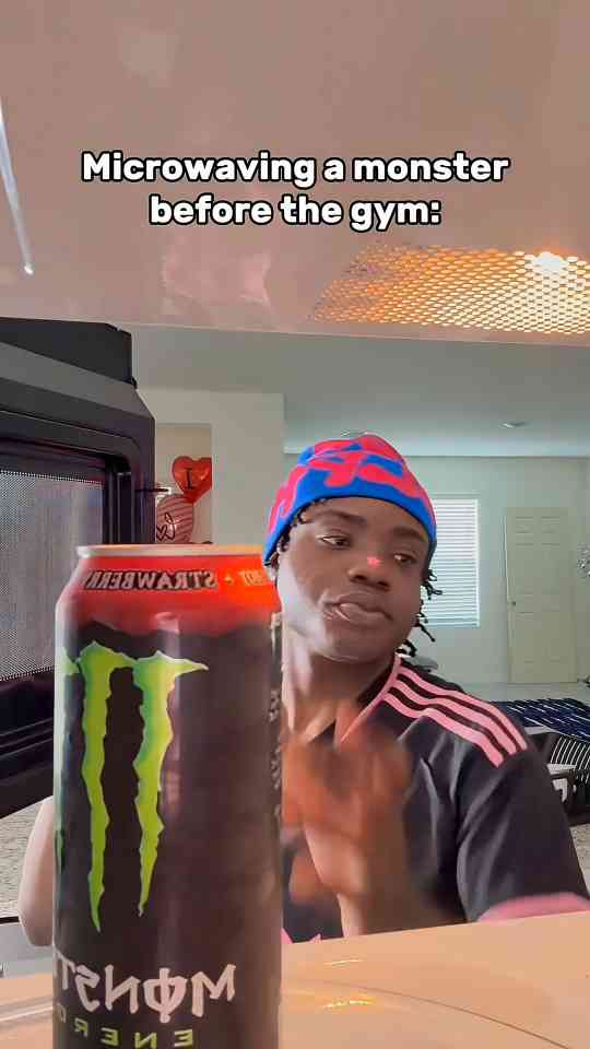 Microwaving my Monster Energy before gym