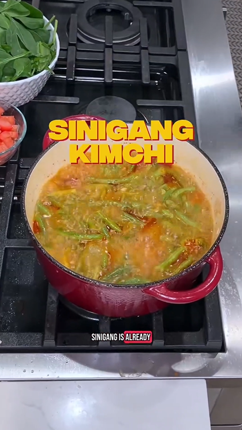 Sinigang with a spicy twist of kimchi and gochujang