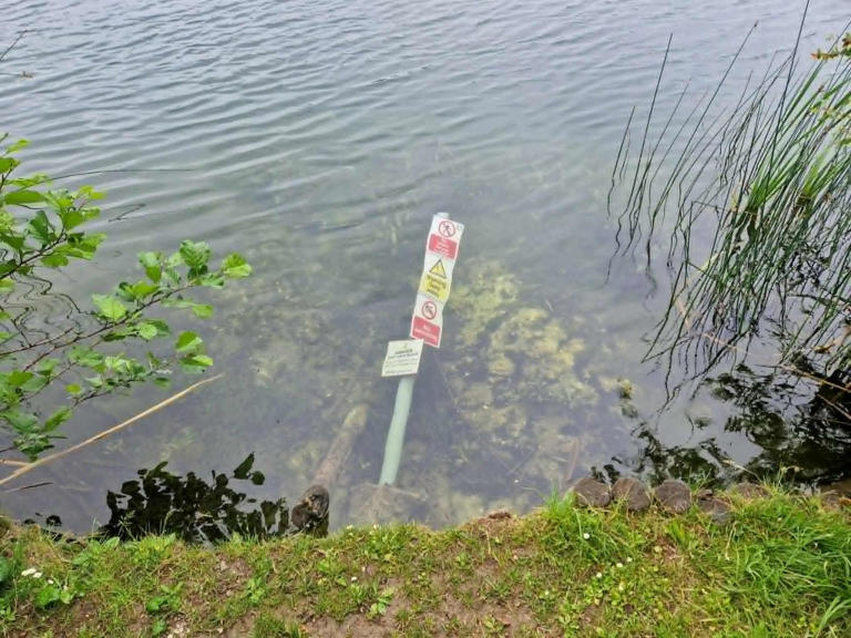 Water safety signs thrown in lakes at Peterborough beauty spot - yards ...