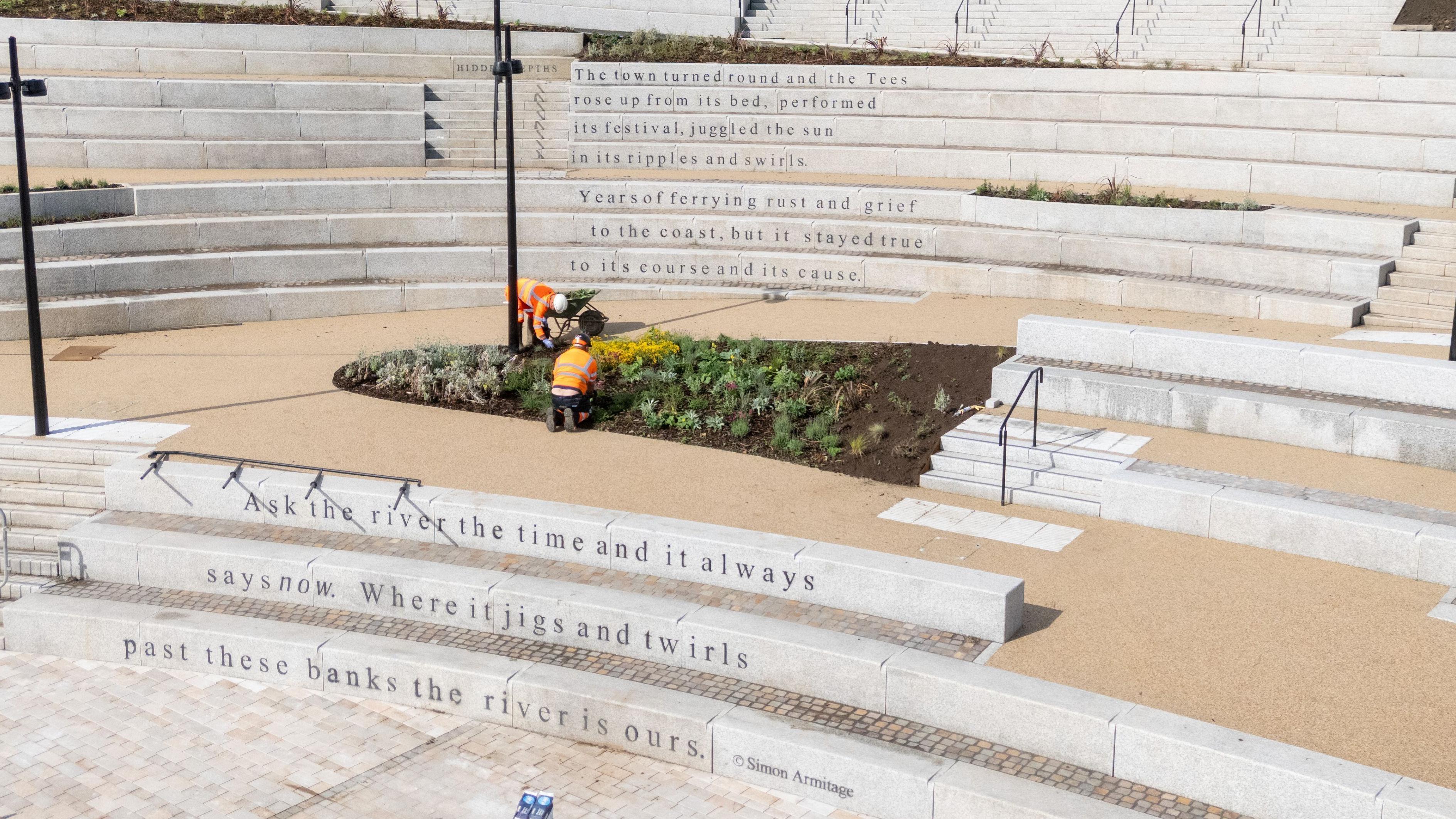 Laureate's poem adorns steps at Waterfront Park