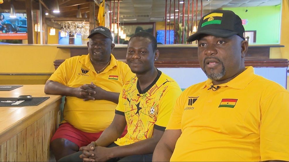 Ghana fans prepare to cheer on national team during World Cup