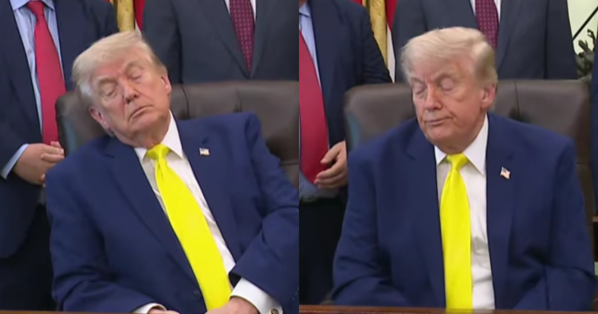 ‘Is he dreaming of…’: Donald Trump dozing off during Oval Office ...