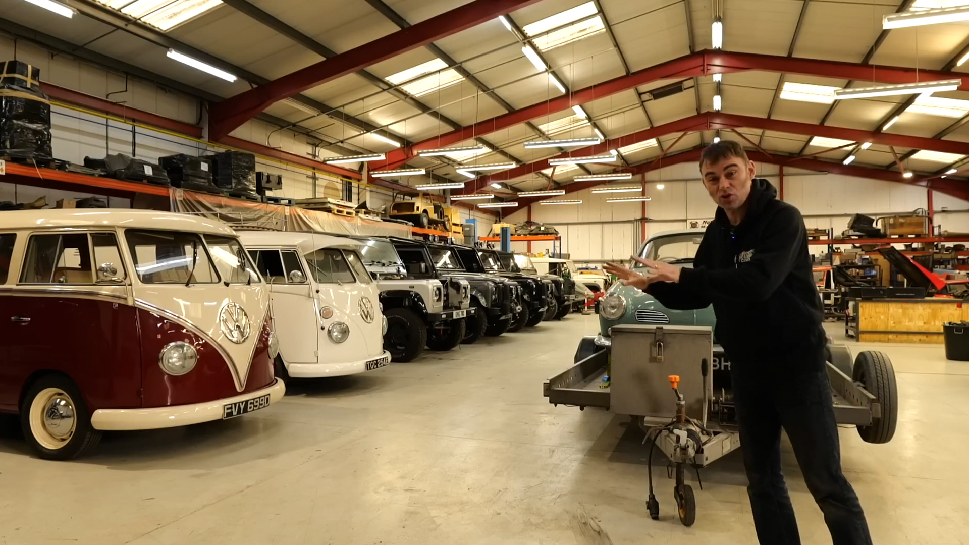 Inside a classic car electric conversion workshop