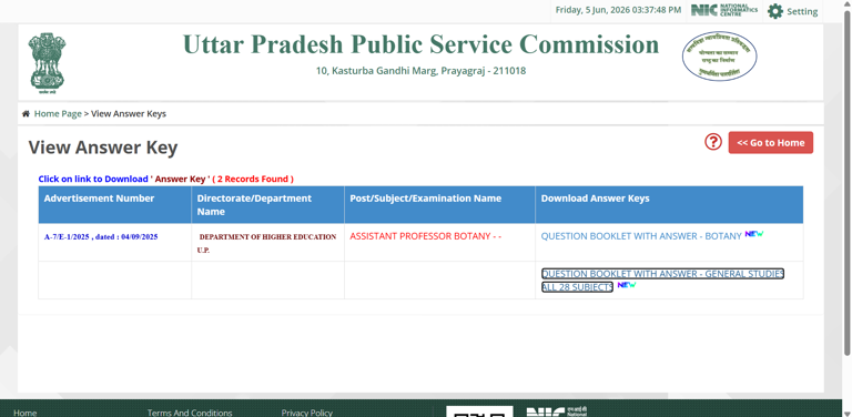 UPPSC assistant professor answer key, question paper 2026 released at ...