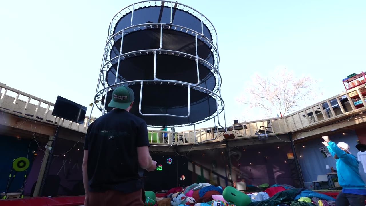 Four stories of fun in a trampoline house